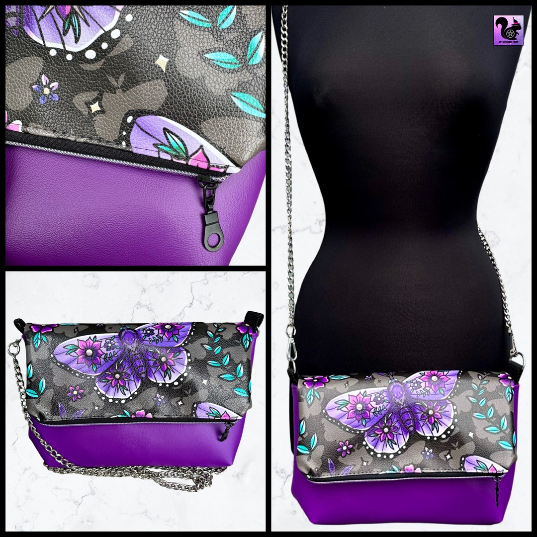Purple Moth Fiona Foldover Shoulder Bag Purse - Etsy
