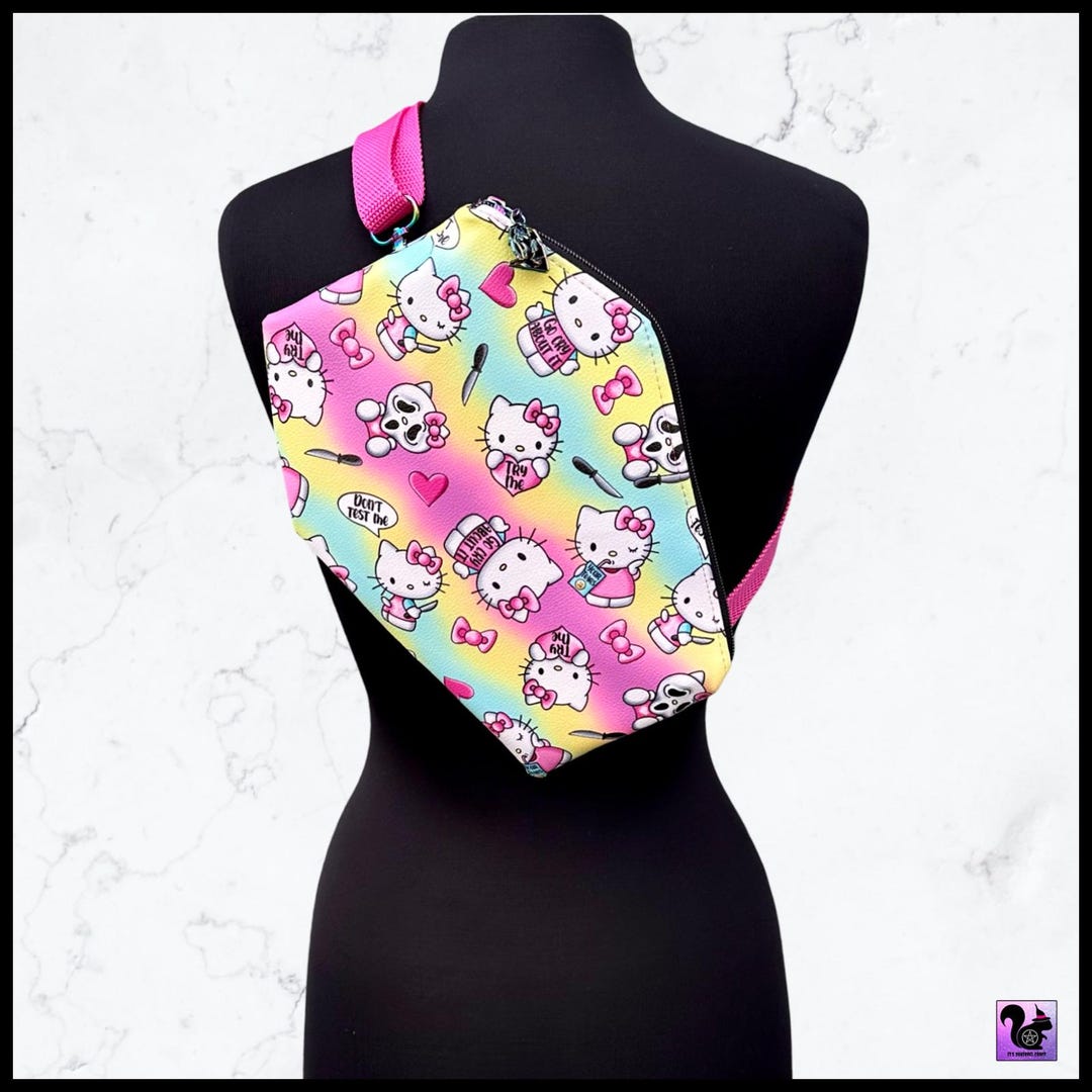 Rainbow Sassy Kitty Drac Pack Fanny Pack or Crossbody Sling Bag Purse ...
