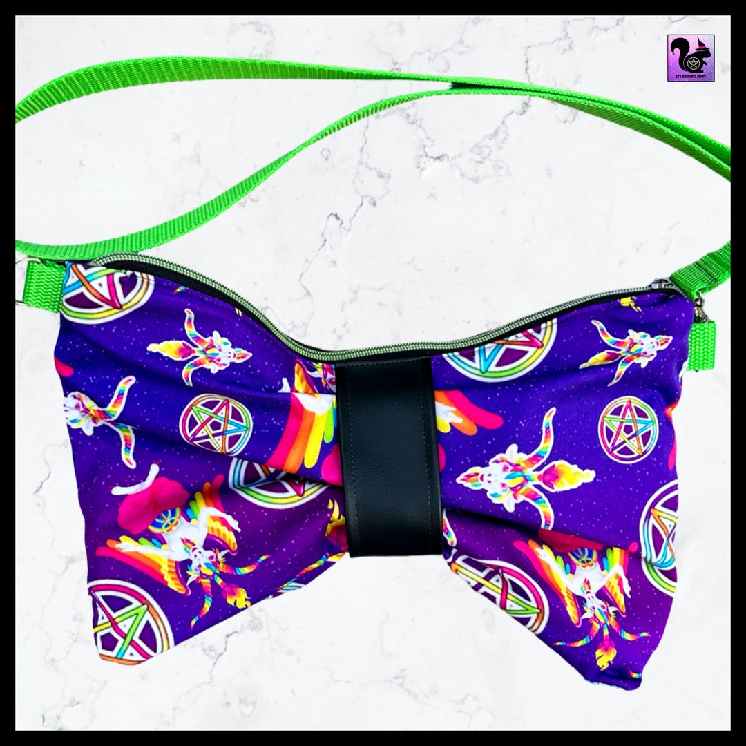 Rainbow Baphomet Bow Fanny Pack, Crossbody or Shoulder Bag Purse - Etsy