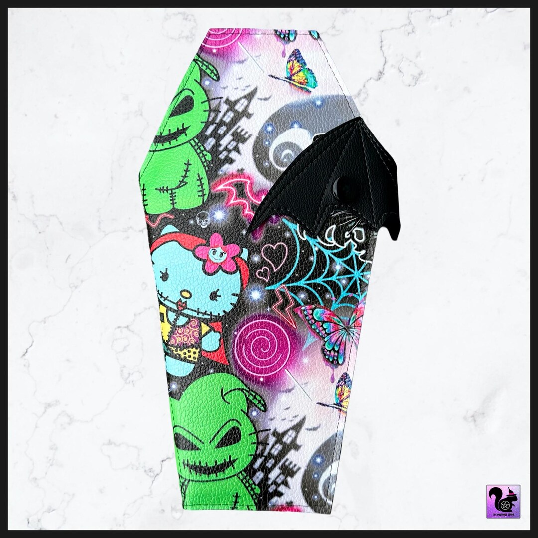 Nightmare Kitty Bat Wing Flap Coffin Shaped Bifold Wallet - Etsy