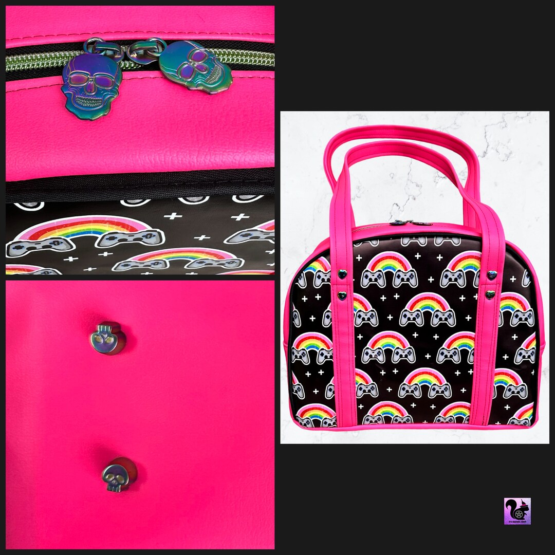 Rainbow Gamer Retro Inspired Shoulder Bowler Bag Purse - Etsy