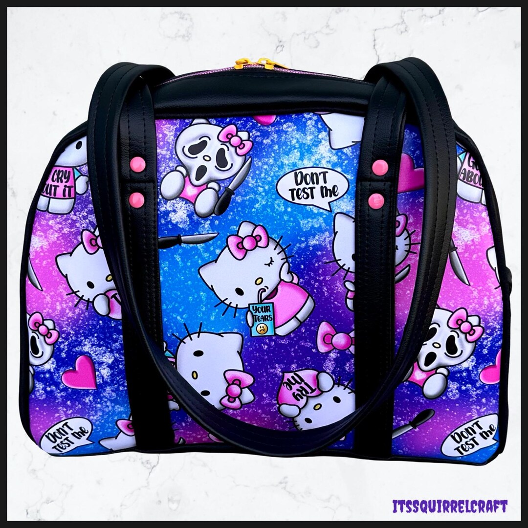 Stabby Kitty Retro Inspired Shoulder Bowler Bag Purse - Etsy