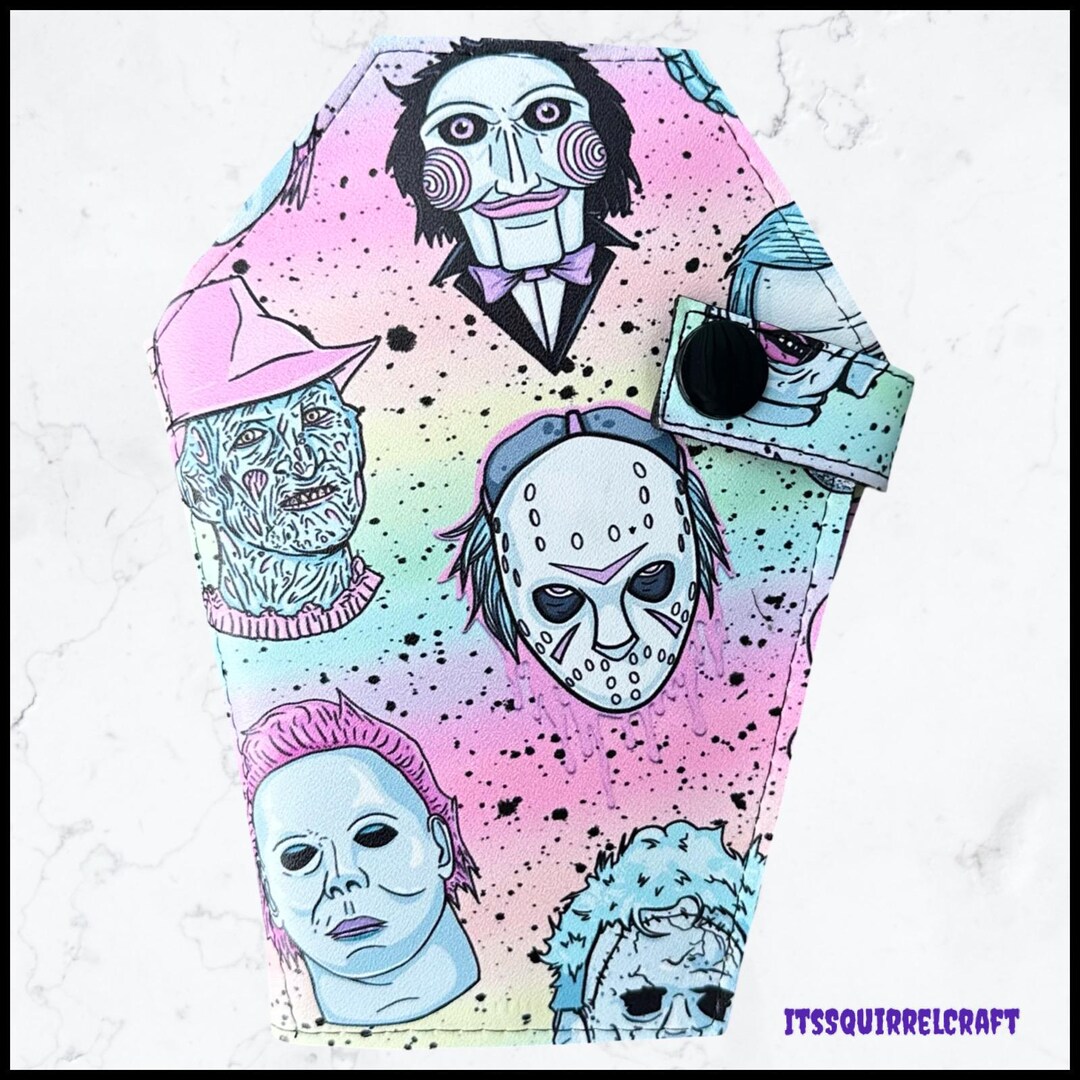 Pastel Horror Slashers Pocket Size Coffin Shaped Bifold Wallet - Etsy
