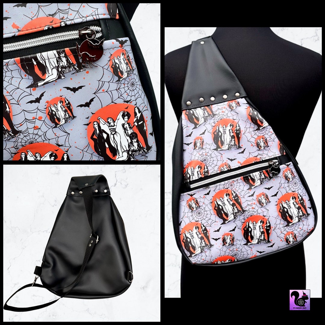Grey Ghoulish Gal Gang Dragon Teardrop Sling Backpack Bag - Etsy