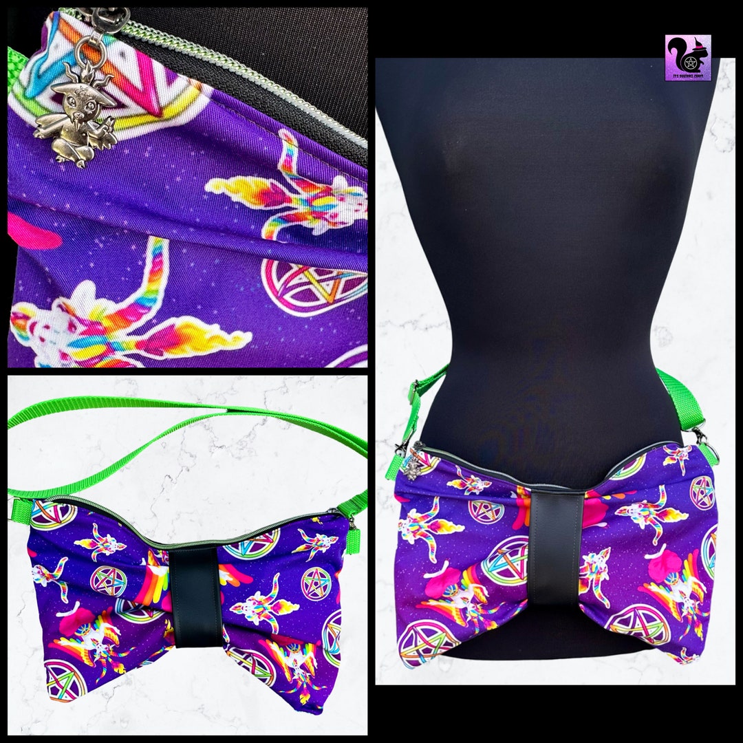 Rainbow Baphomet Bow Fanny Pack, Crossbody or Shoulder Bag Purse - Etsy