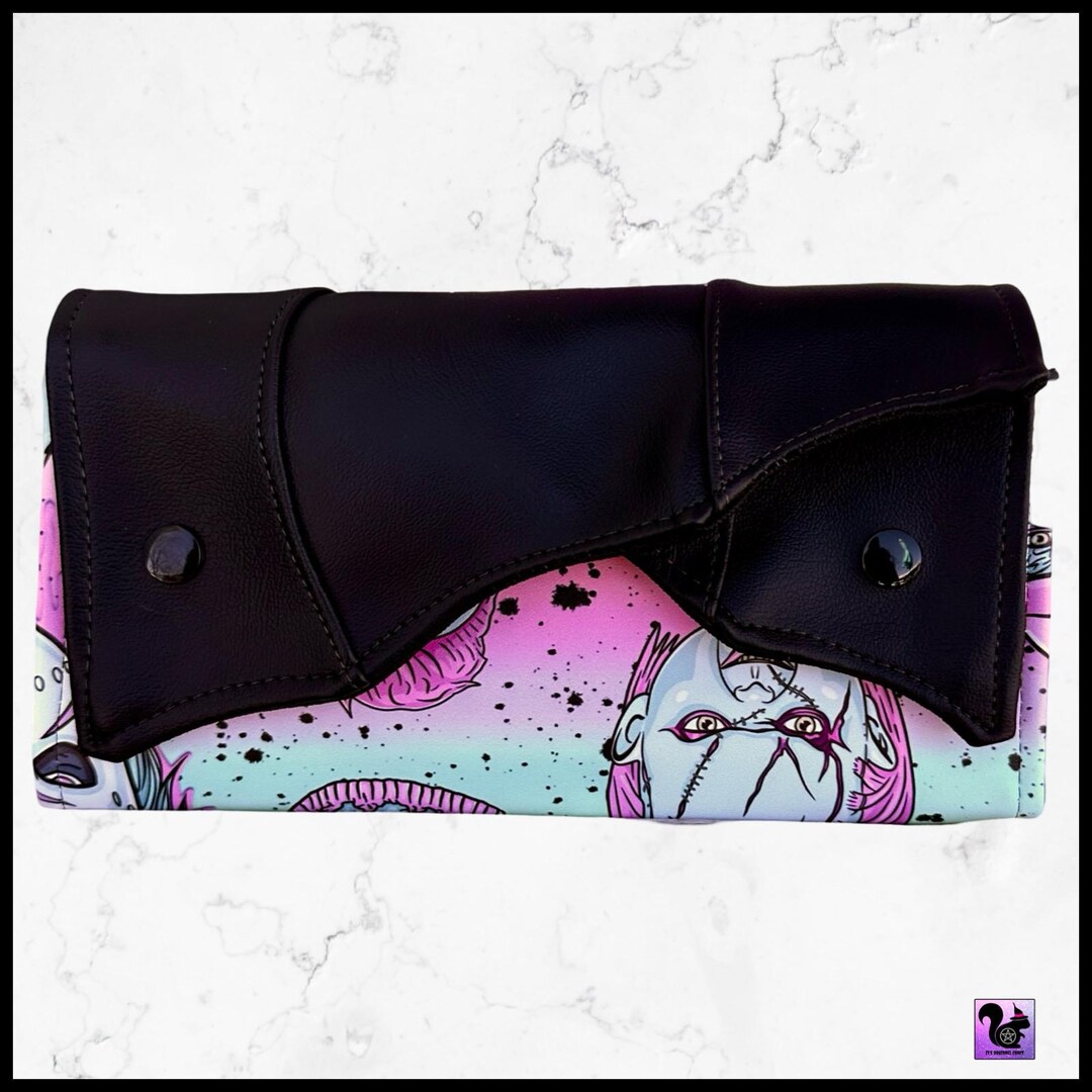 Pastel Rainbow Splatter Slasher Bat Company Wallet - Etsy