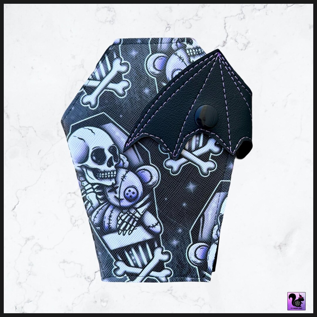 Cuddle With Death Bat Wing Flap Pocket Size Coffin Shaped Bifold Wallet ...