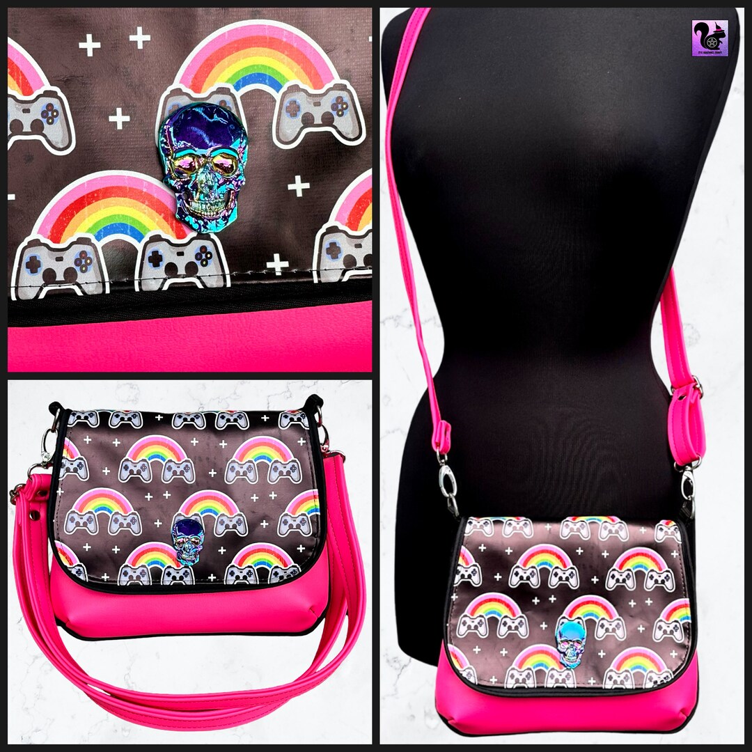 Rainbow Gamer Lilac Mini Messenger Crossbody or Shoulder Bag Purse - Etsy