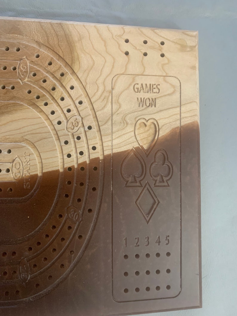 Epoxy/cherry Cribbage Board - Etsy