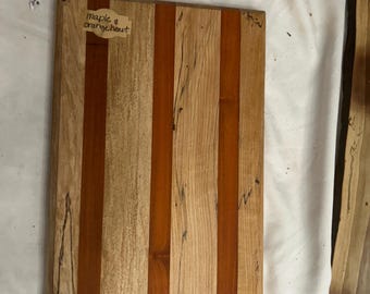 Spalted Maple and Orange Heart Face Grain Cutting Board - Etsy