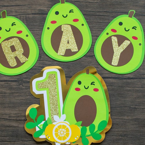 Avocado Birthday Party Bundle Custom Avocado Banner | Etsy