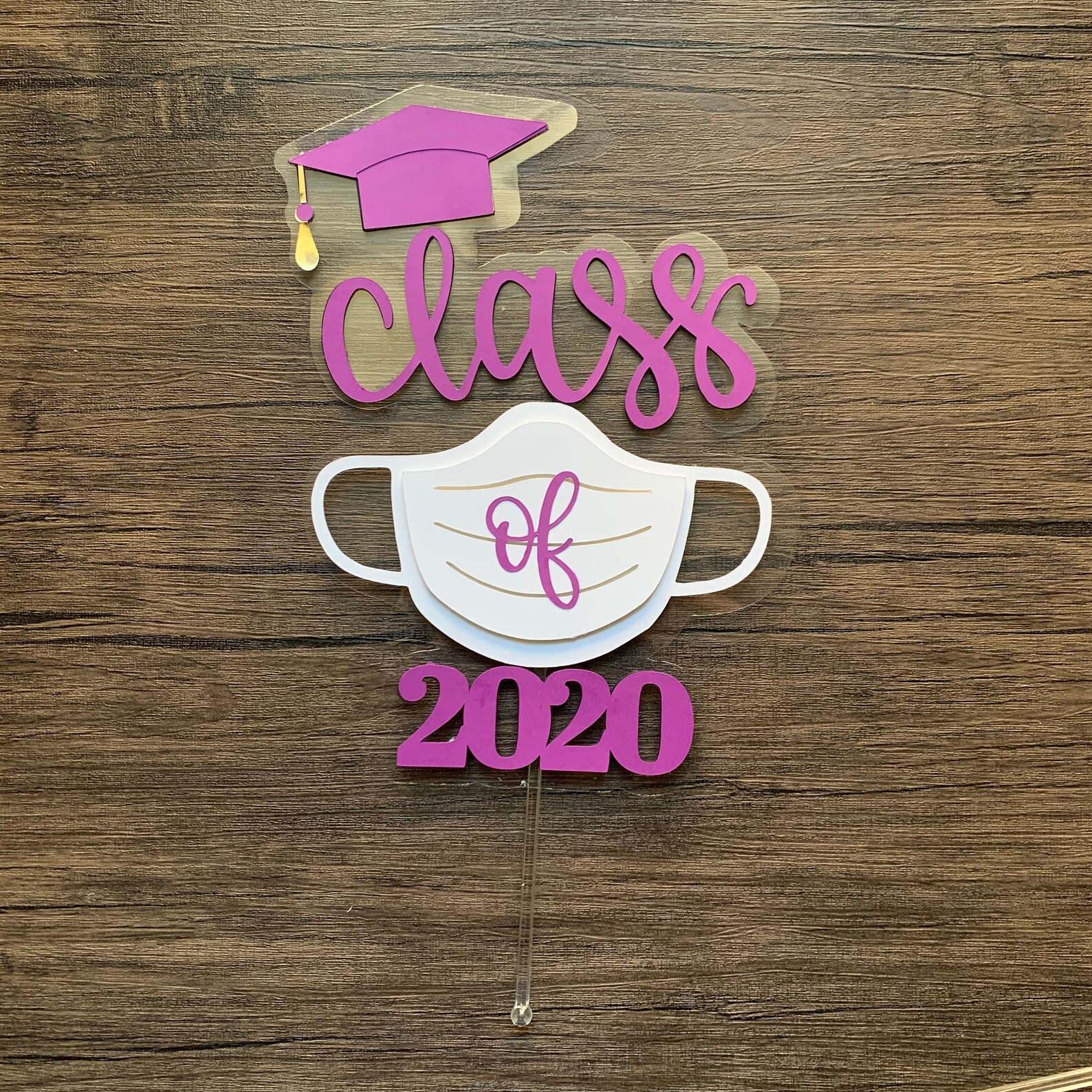 Graduation Face Mask Cake Topper Graduation Cake Topper Class - Etsy