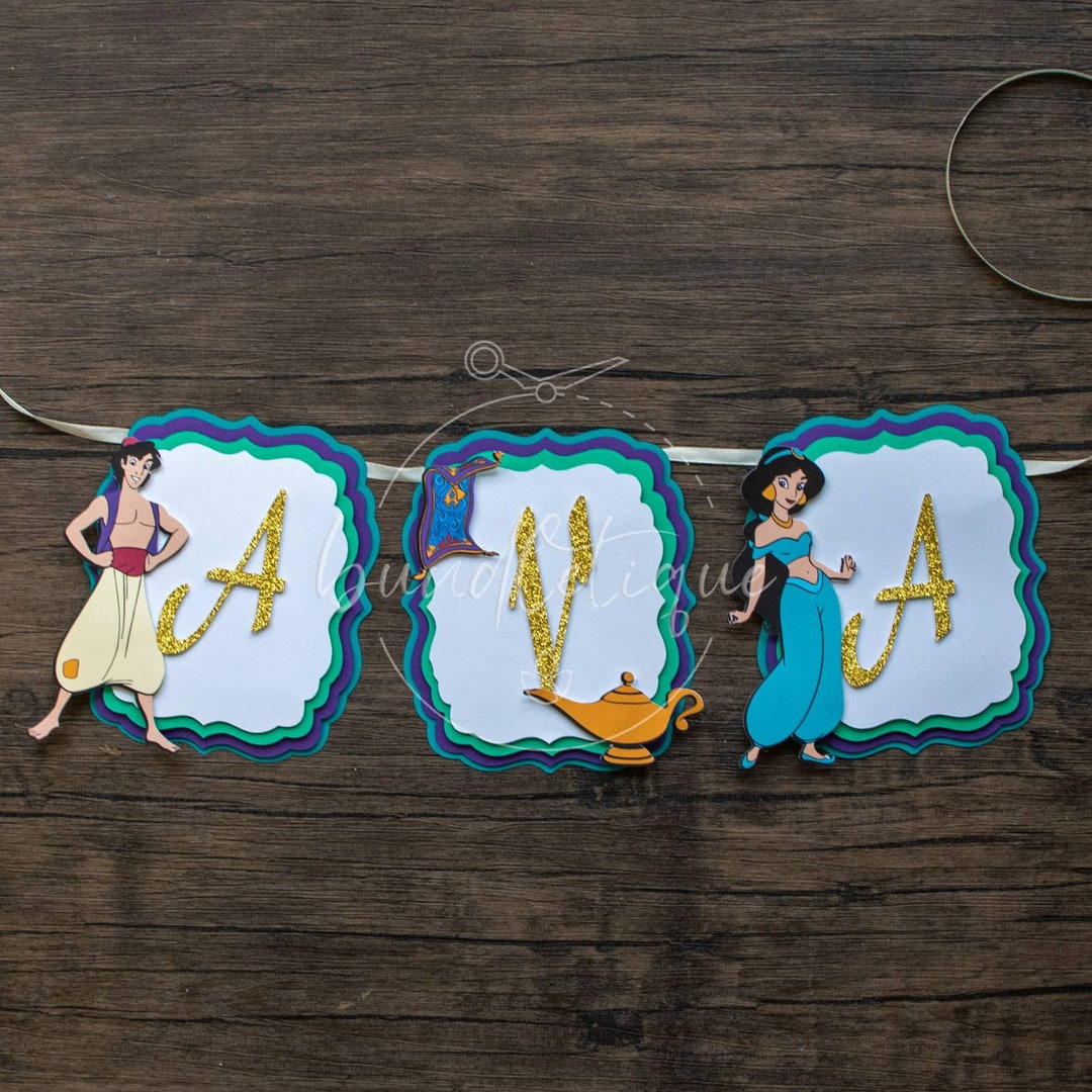 Aladdin Birthday Banner, Princess Party Banner, Arabian Nights Decor ...