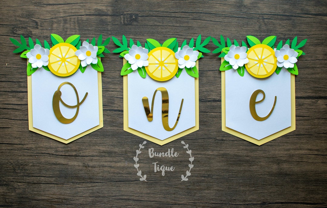 Lemonade Banner, Lemon Cake Topper, Lemon Decoration Bundle, Lemon ...