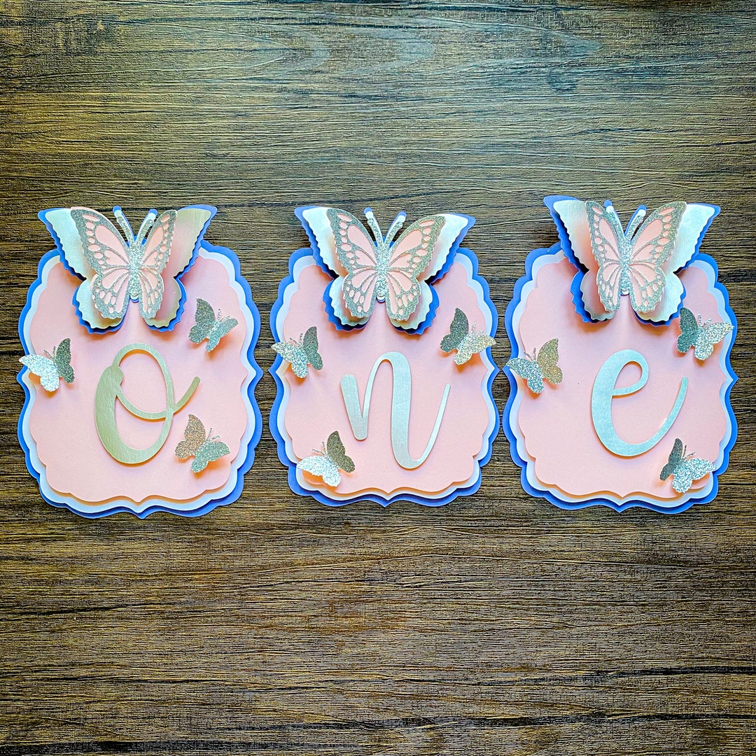Butterfly Theme Birthday Banner, Butterfly Cake Topper Shaker ...