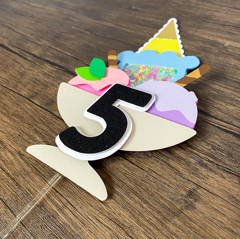 Ice Cream Theme Cake Topper Ice Cream Decoration Bundle | Etsy