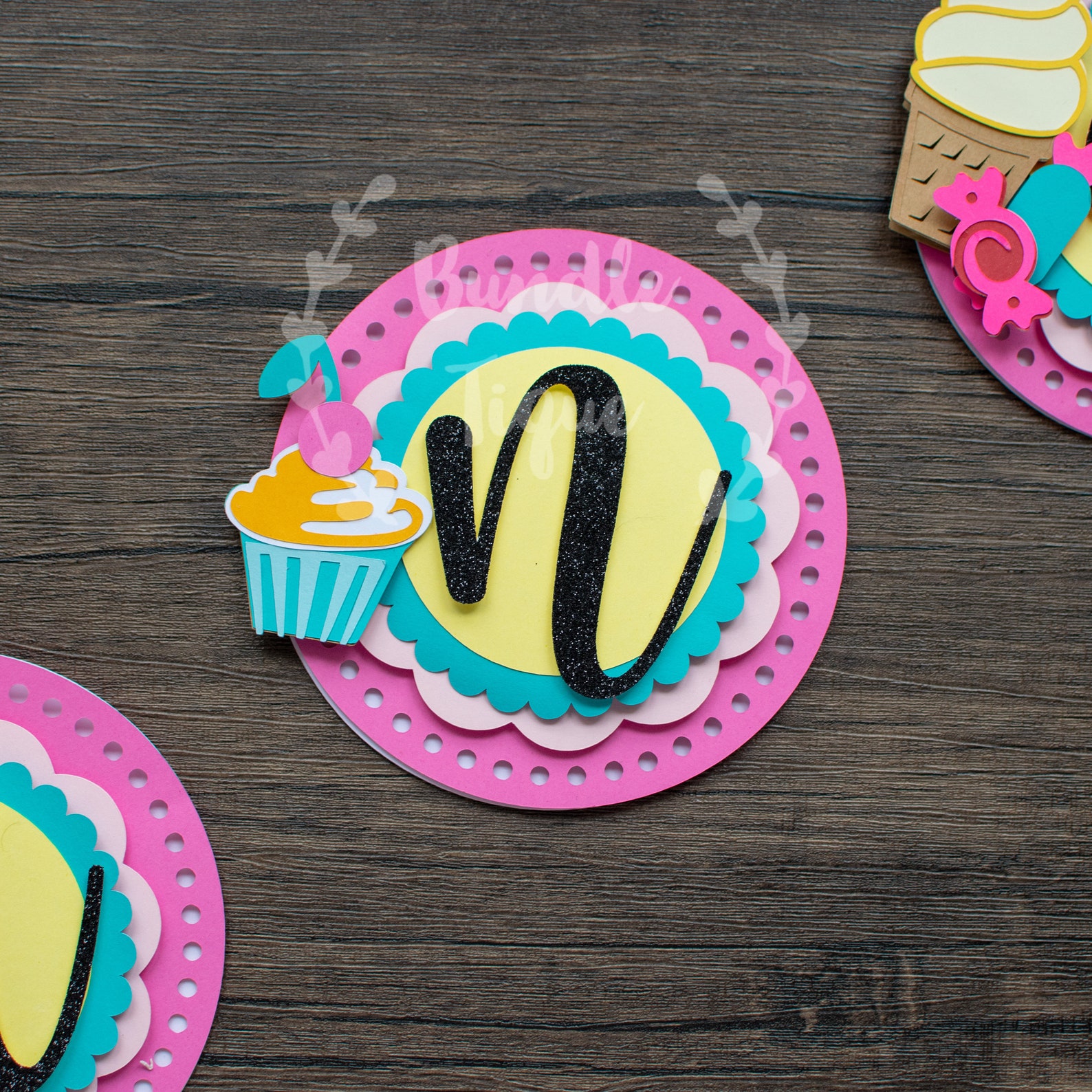 Two Sweet Banner 2nd Birthday Banner Cupcake Theme Donut | Etsy