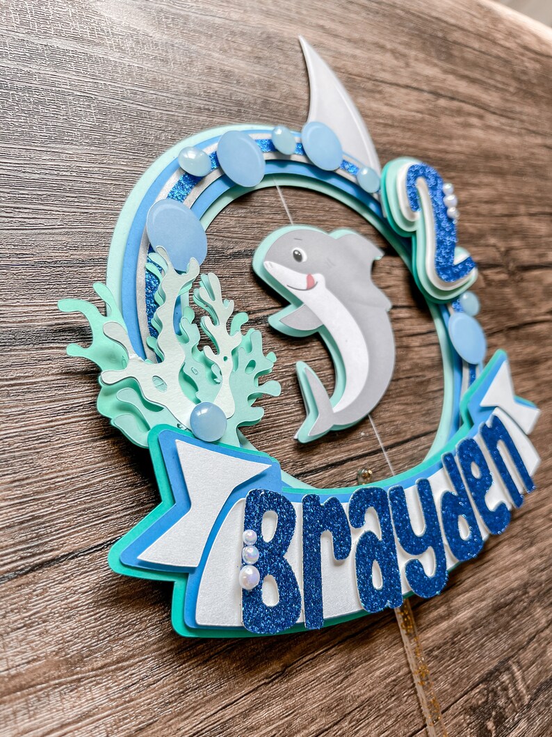 Shark Decorations Party Cake Topper Ocean Theme Baby Shark - Etsy