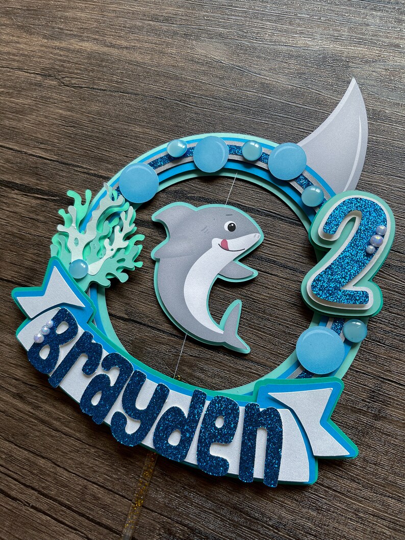 Shark Decorations Party Cake Topper Ocean Theme Baby Shark - Etsy