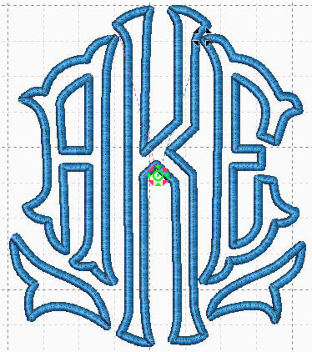 Monogram AKE Applique - Etsy