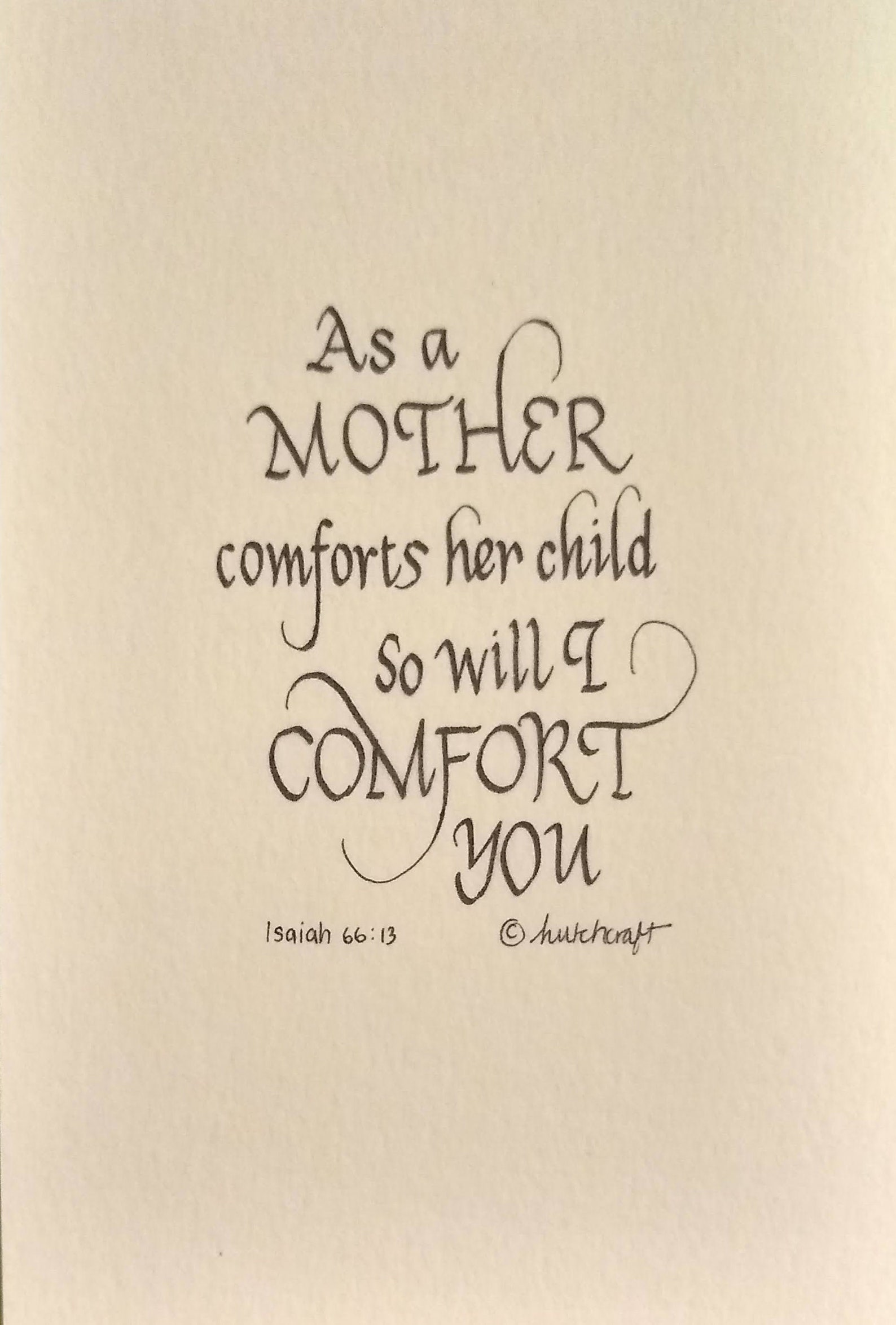 Mother's Comfort Calligraphy of Isaiah 66:13 - Etsy