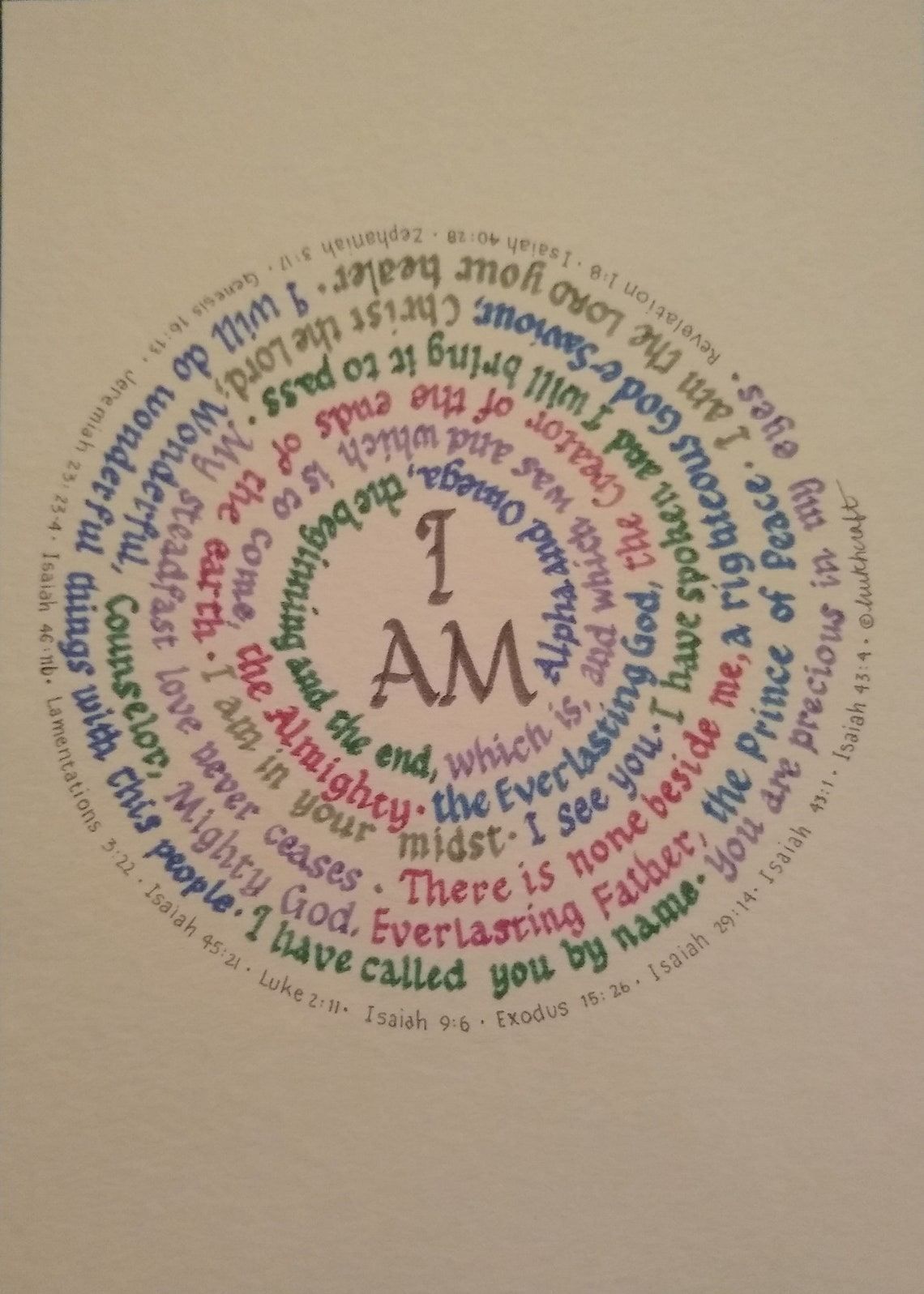 I Am Alpha and Omega is Calligraphy of Portions of 13 Bible Verses - Etsy