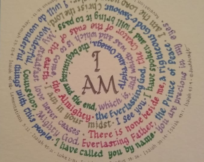 I Am Alpha and Omega is Calligraphy of Portions of 13 Bible Verses - Etsy
