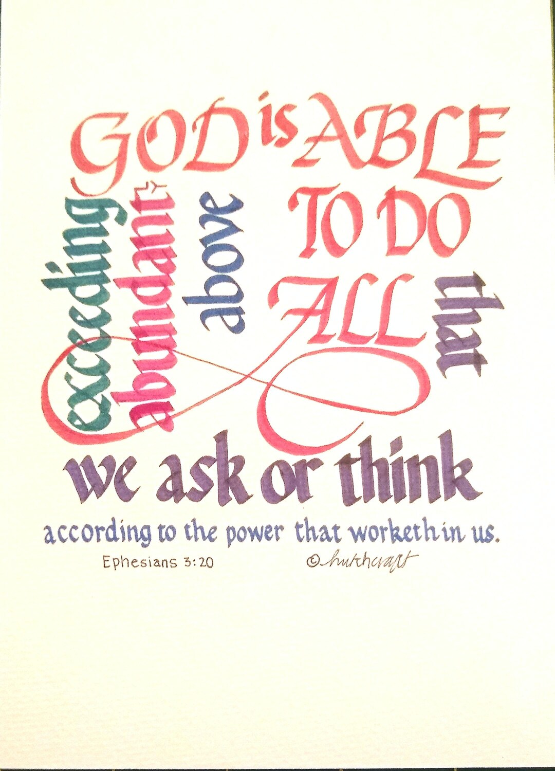 God is Able Calligraphy of Ephesians 3:20 - Etsy