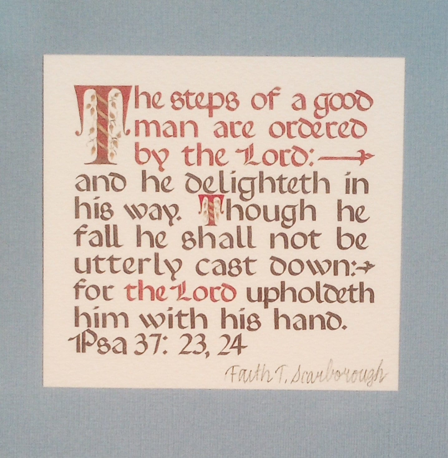 The Steps of a Good Man Calligraphy of Psalm 37:23-24 - Etsy