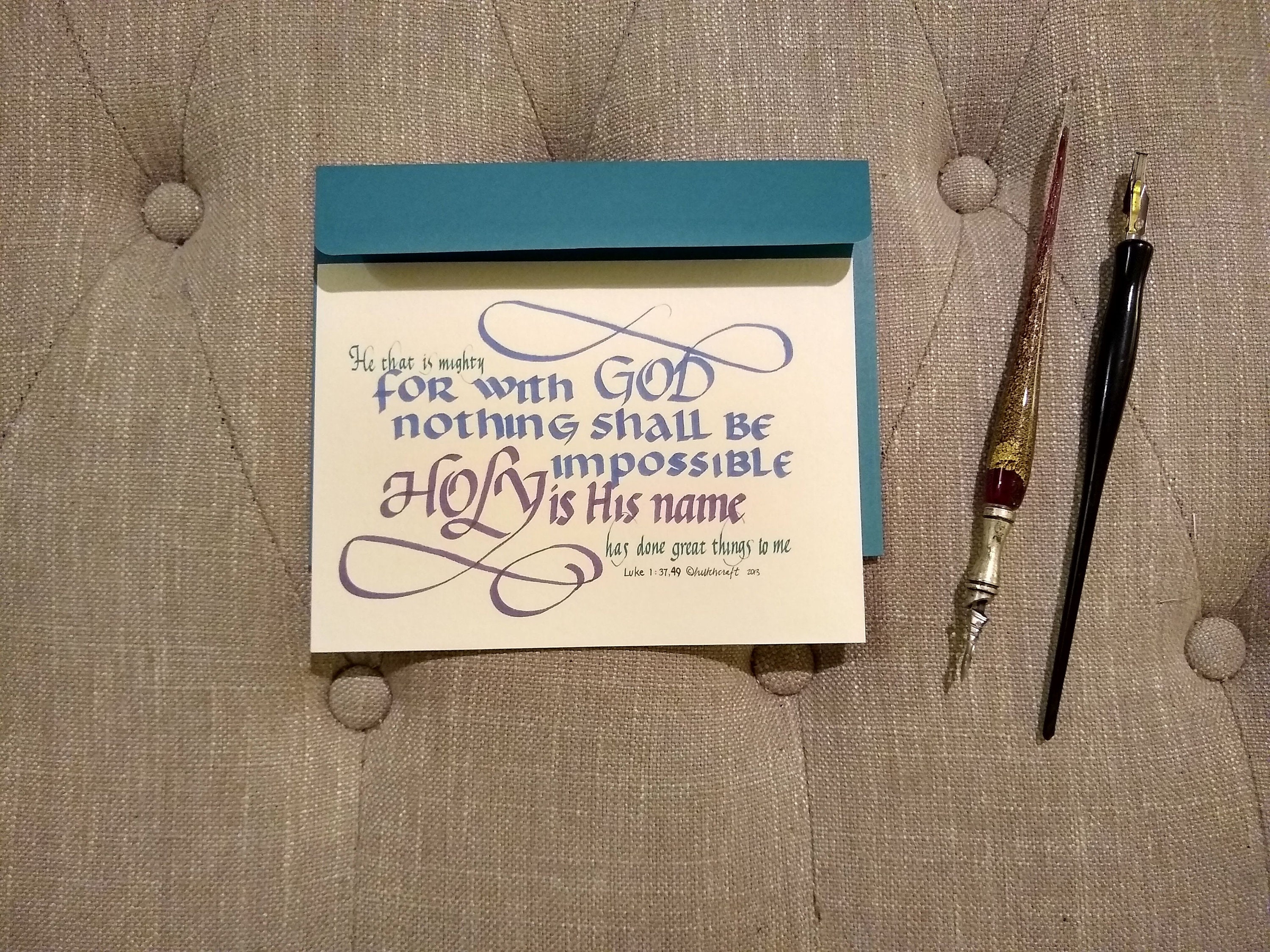 Nothing is Impossible Calligraphy of Luke 1:37, 49 - Etsy