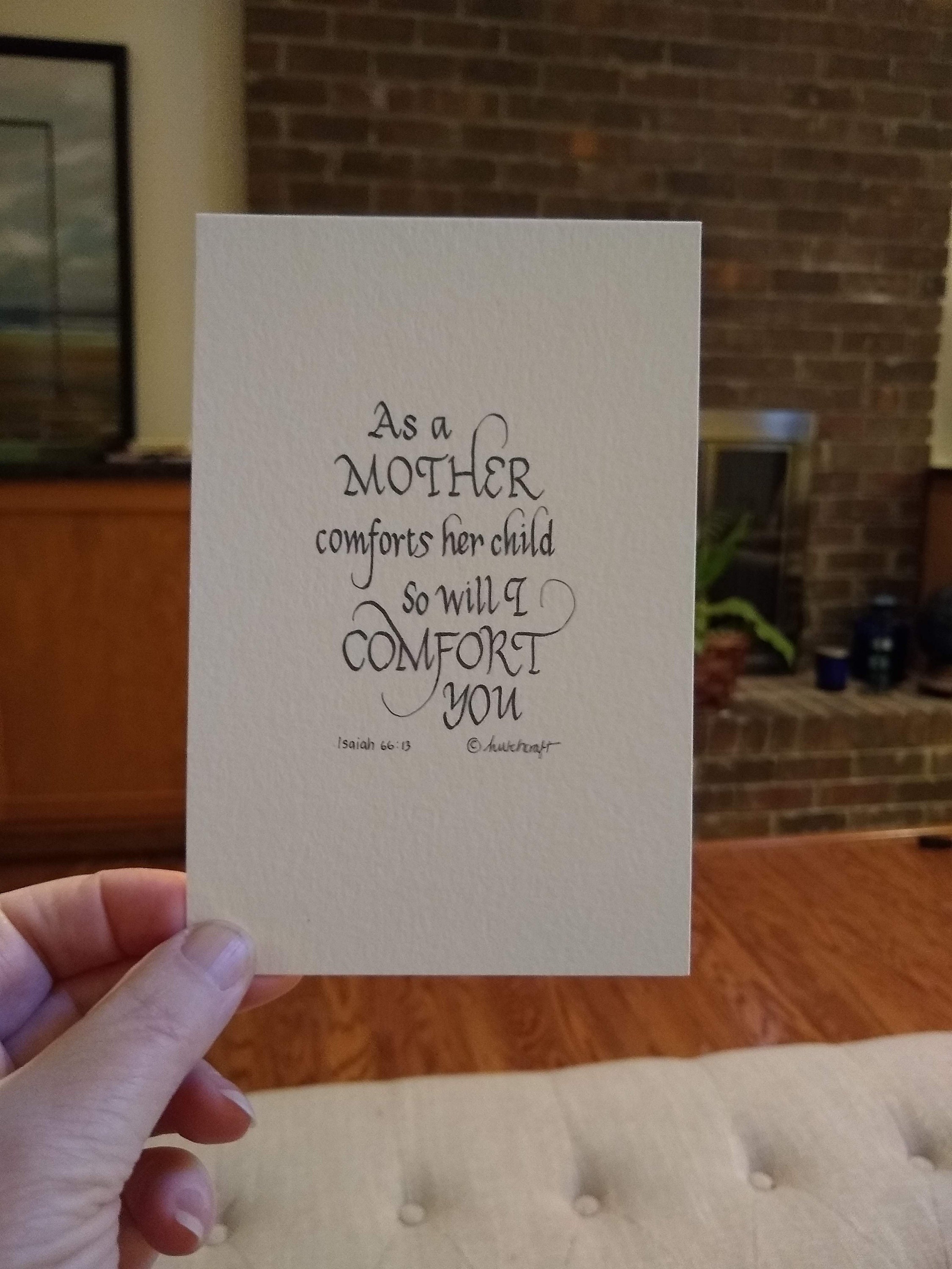 Mother's Comfort Calligraphy of Isaiah 66:13 - Etsy