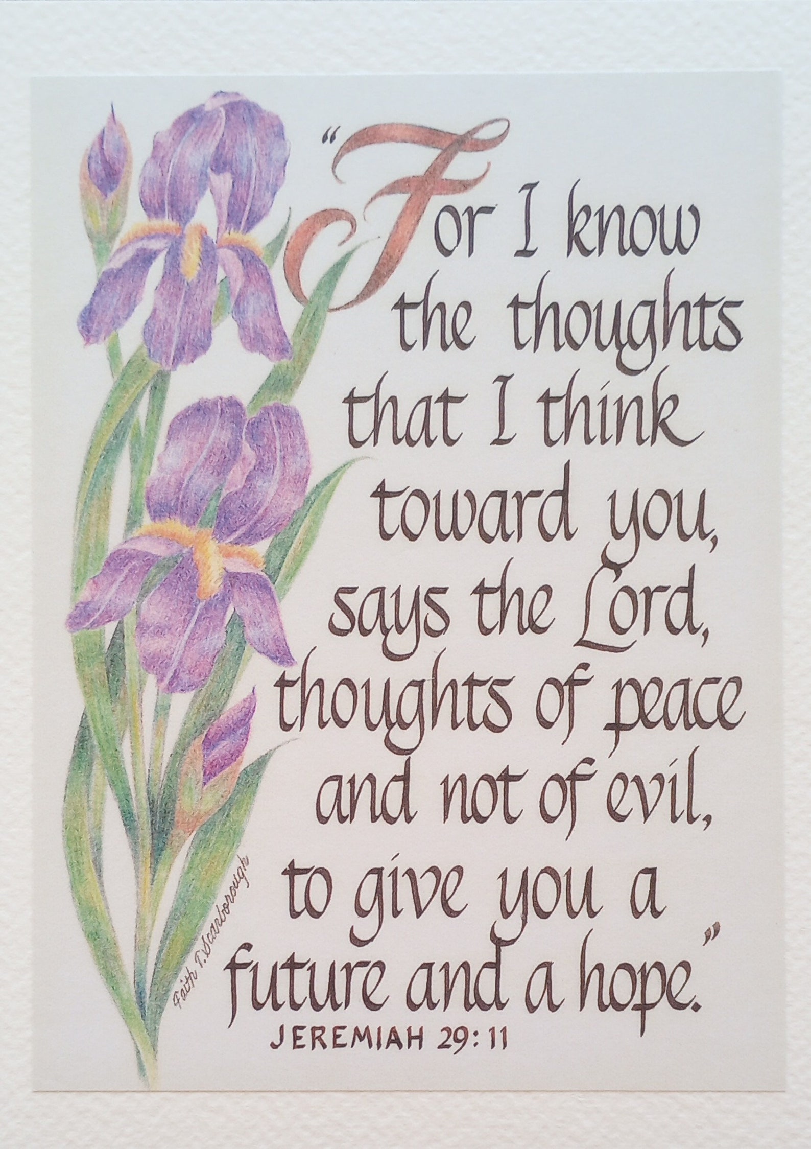 I Know the Thoughts That I Think Toward You Calligraphy of Jeremiah 29: ...