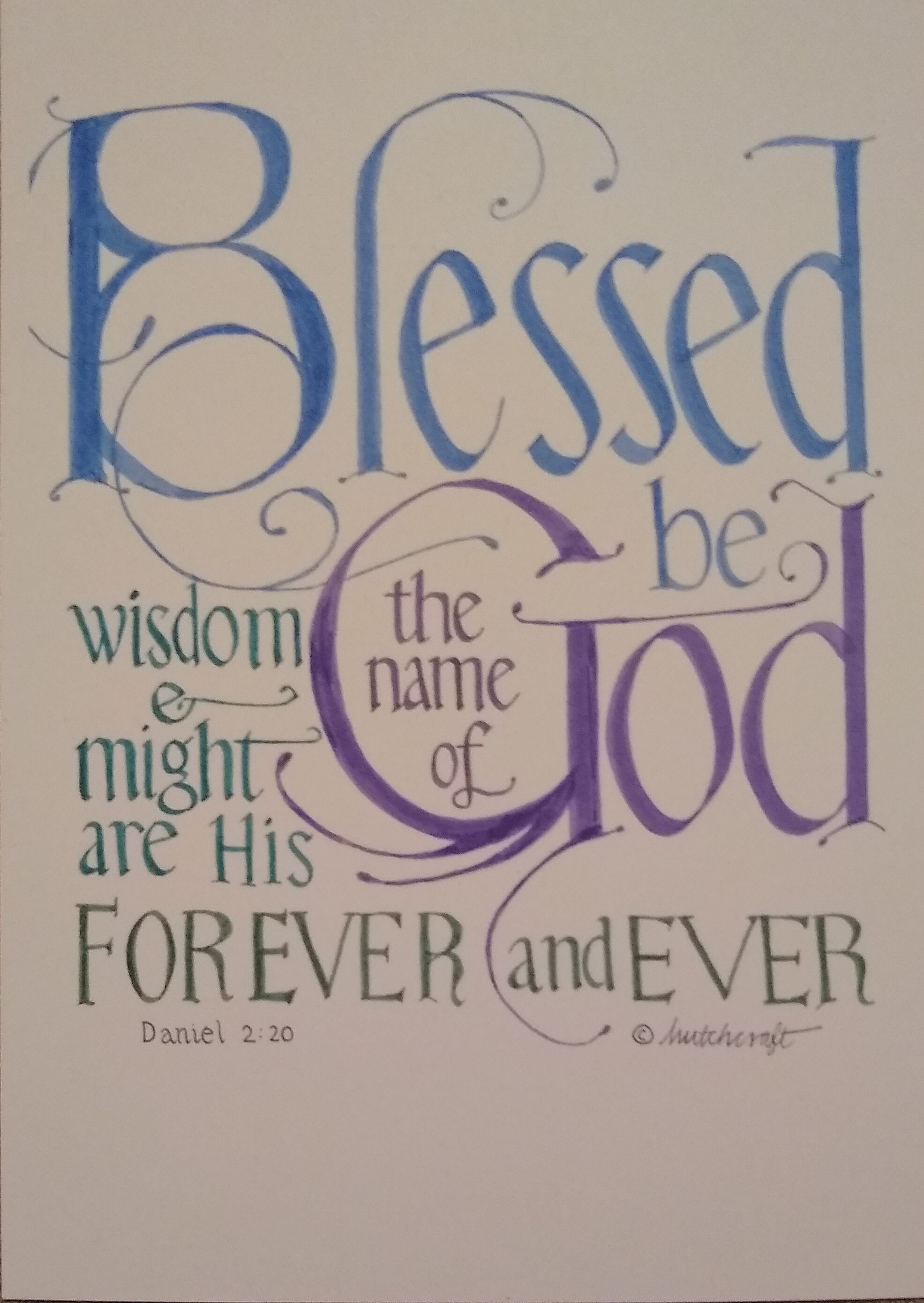 Blessed Be the Name of God Calligraphy of Daniel 2:20 - Etsy