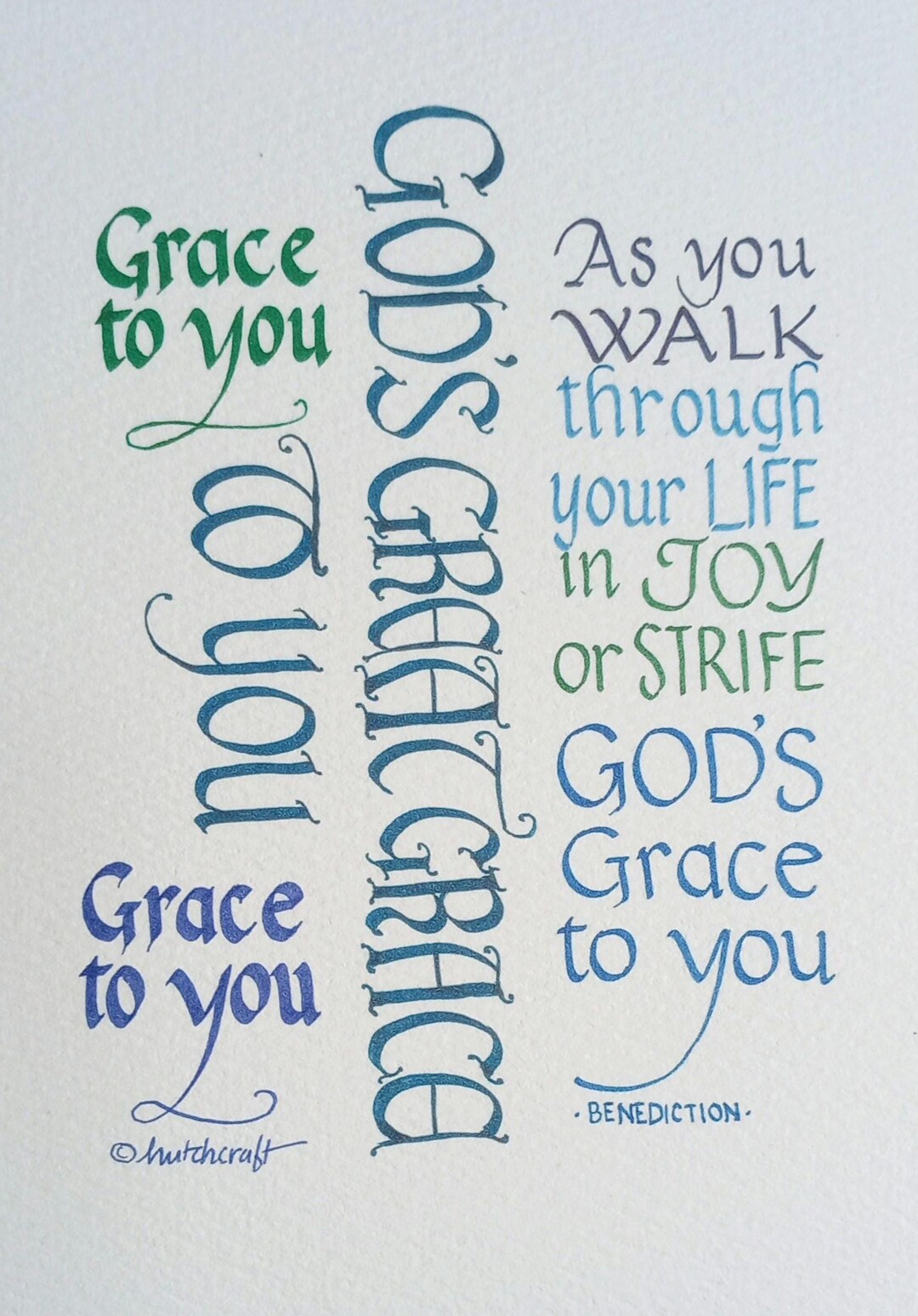 God's Grace Benediction Calligraphy Print, Frameable Art - Etsy