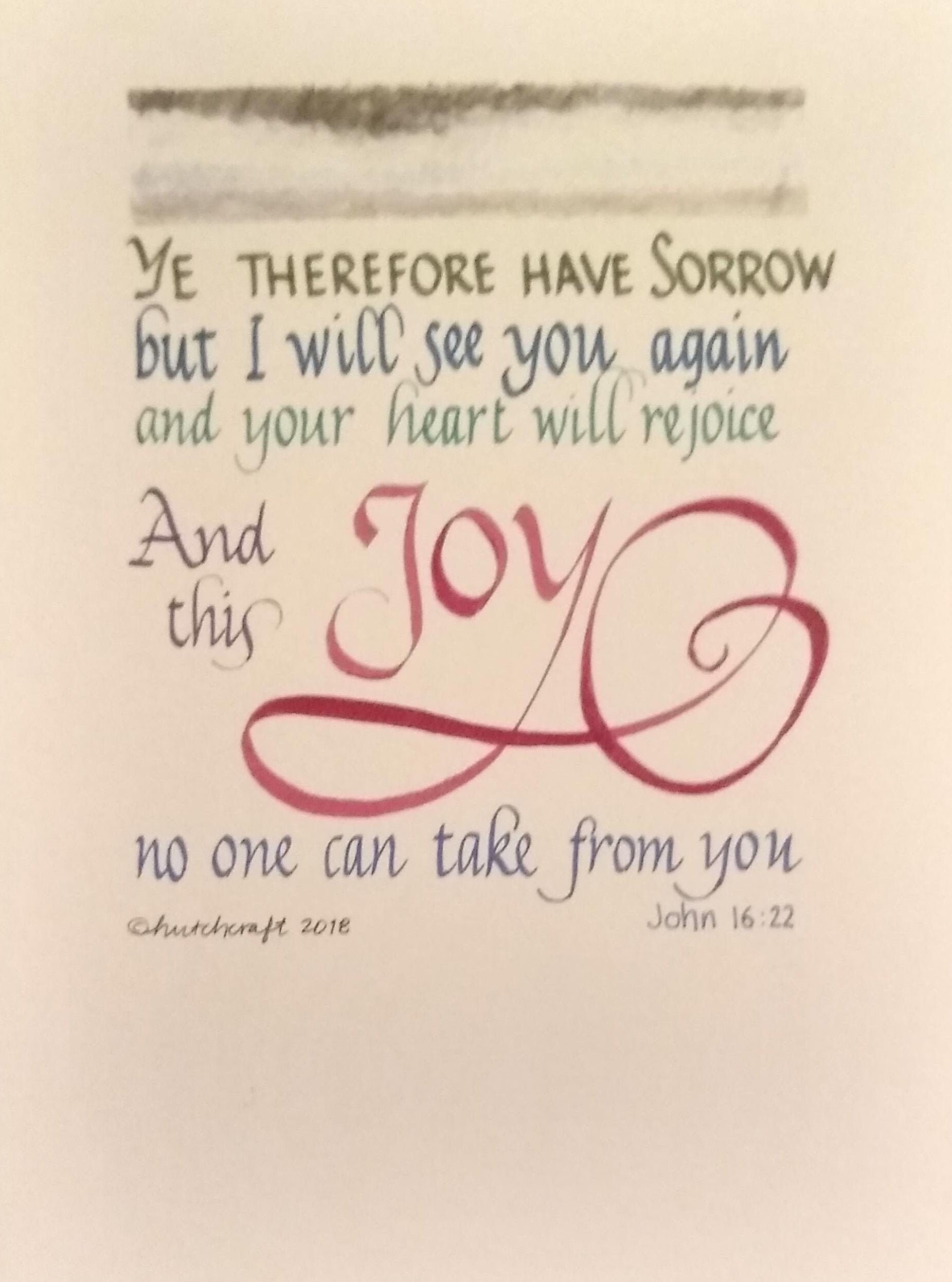 This Joy Calligraphy of John 16:22 I will see you again - Etsy.de