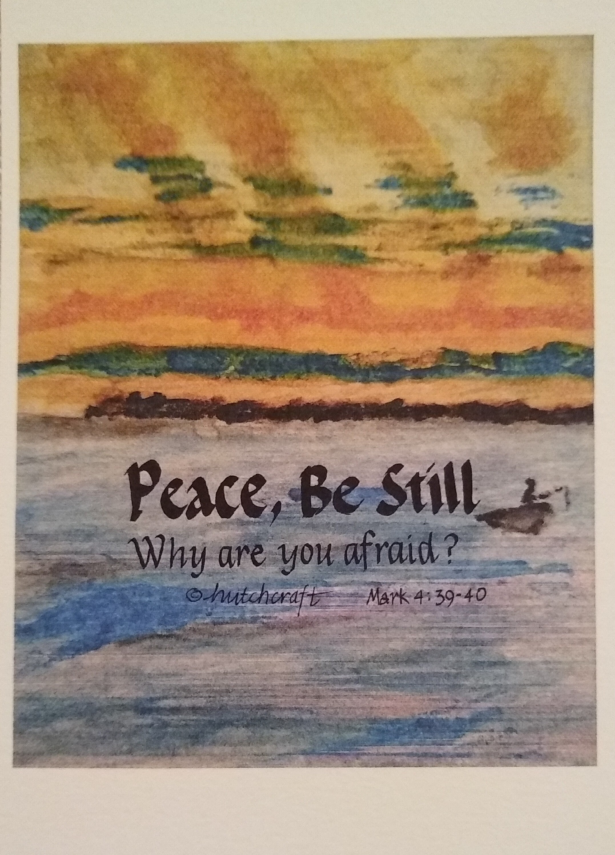 Peace Be Still Calligraphy of Mark4:39-40 - Etsy