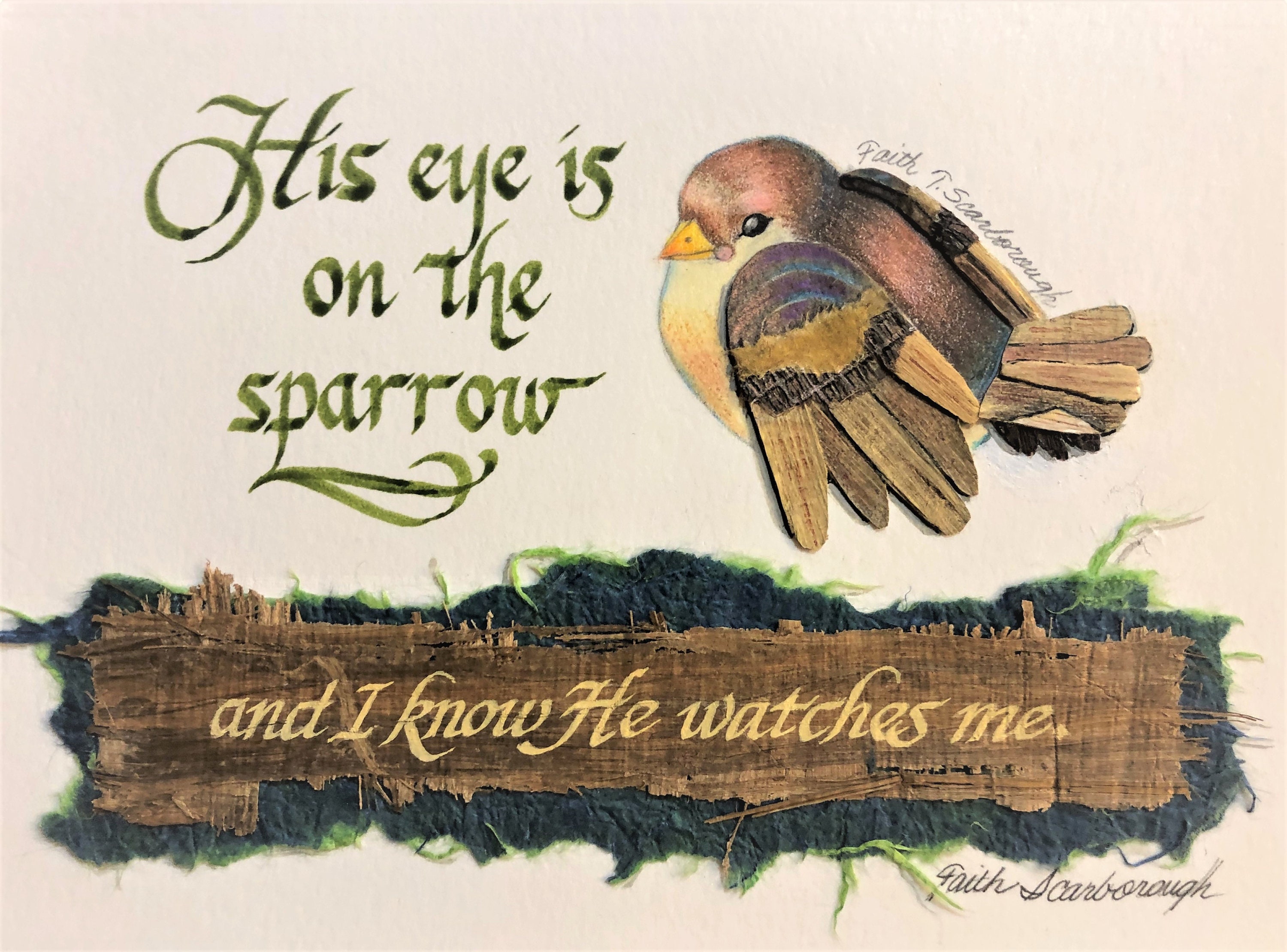 His Eye is on the Sparrow Calligraphy - Etsy