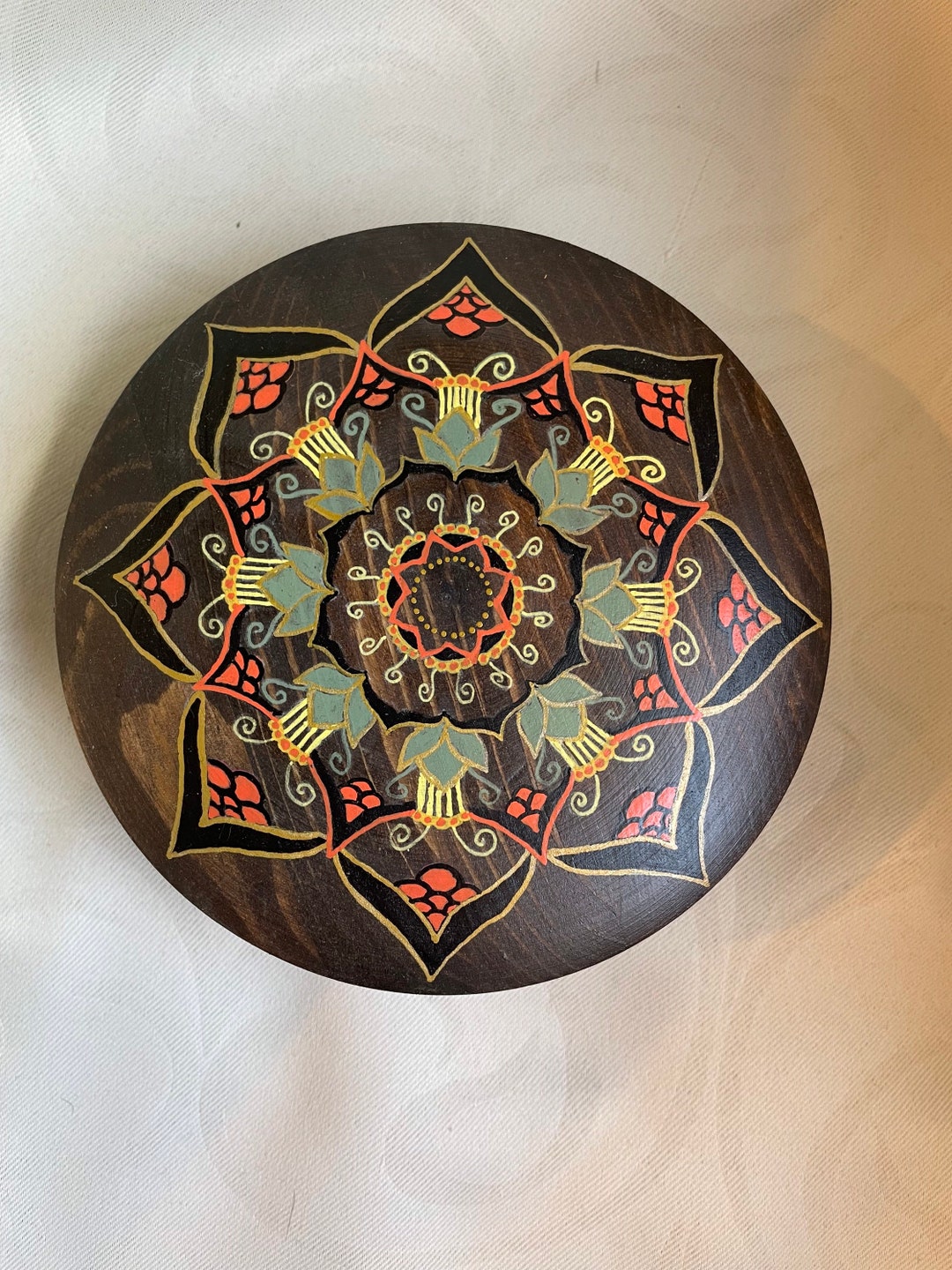 Round Wood Trinket Box L3 - Etsy