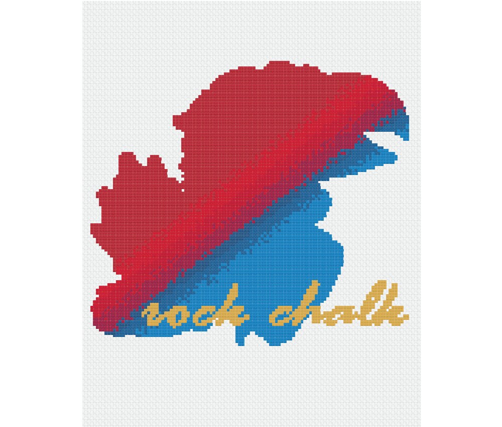 Rock Chalk Jayhawk Cross Stitch Pattern - Etsy