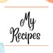 Printable Recipe Page and Recipe Cover Page PNG Instant Download Pages ...
