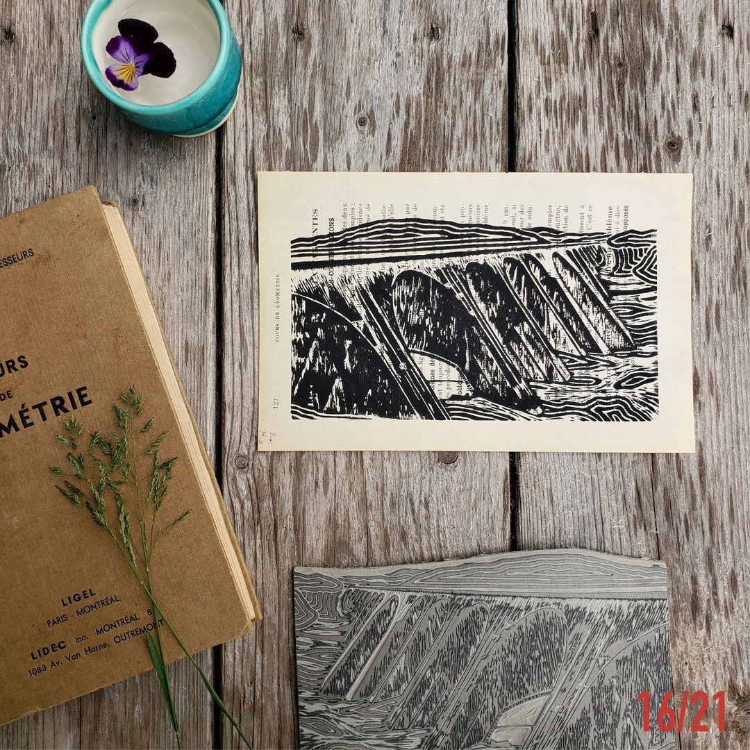 Manic-5 1-21 | Linocut Print on Recycled Paper • Minimalist ...