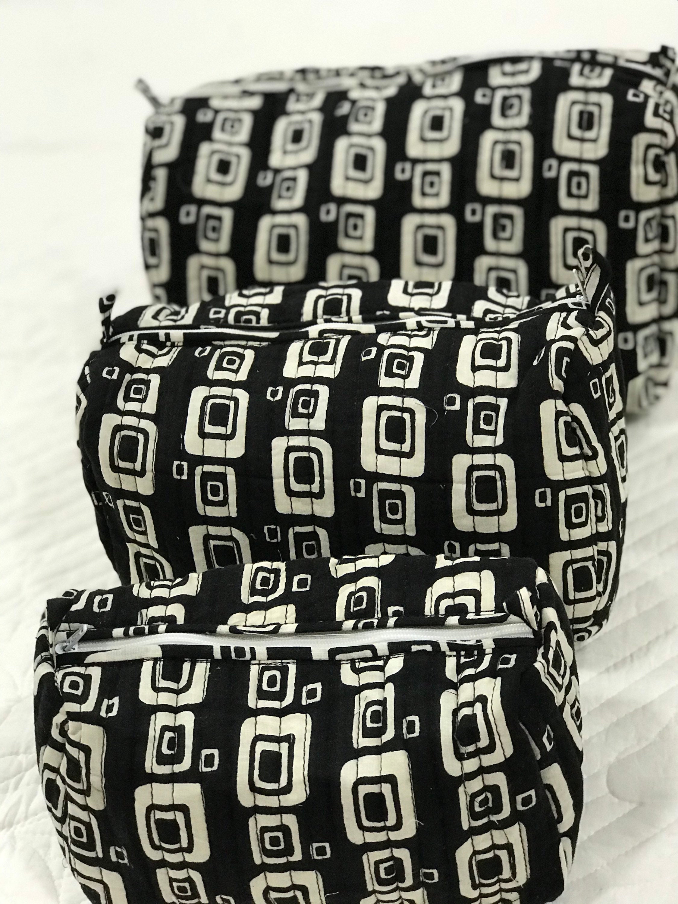 Set of 3 Make-up Pouch/block Print Bags/zipper Pouch/toiletry Bags ...