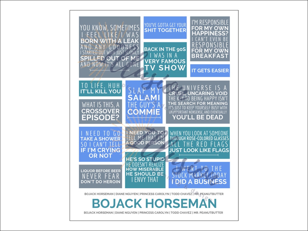 Bojack Horseman Quotes Wall Art | DIGITAL DOWNLOAD | Digital Art ...