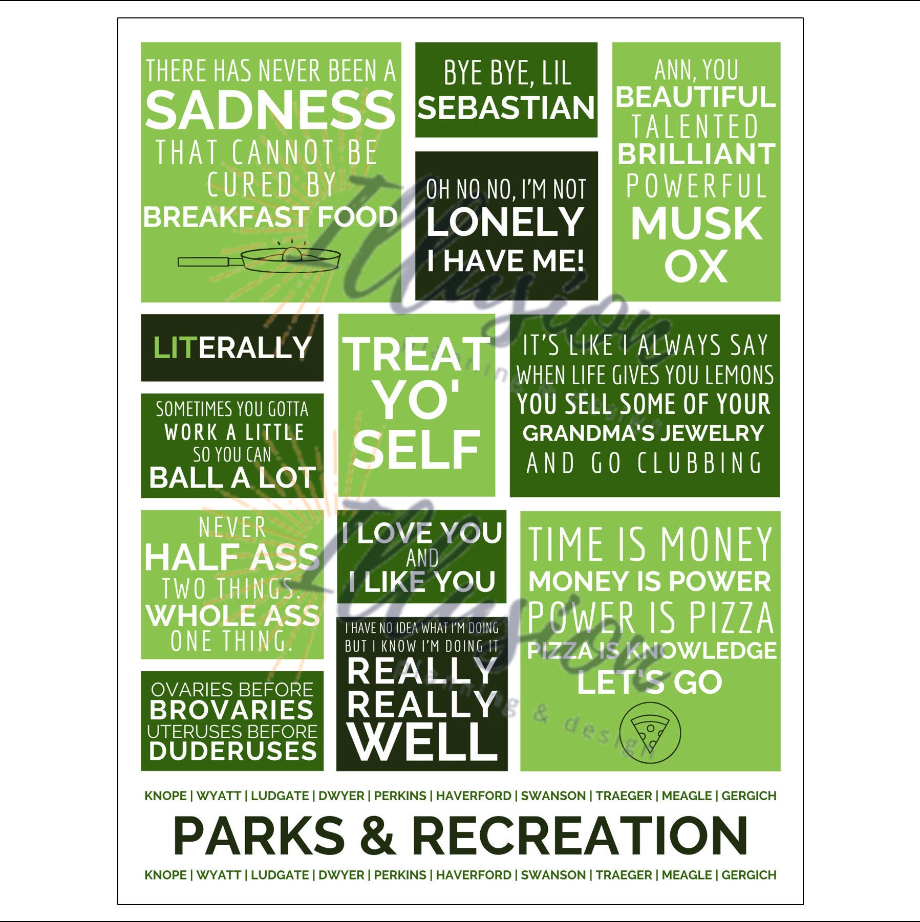 Parks & Recreation Quotes Wall Art | DIGITAL DOWNLOAD | Digital Art ...