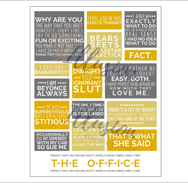 The Office Quotes Wall Art | DIGITAL DOWNLOAD | Digital Art | Poster ...
