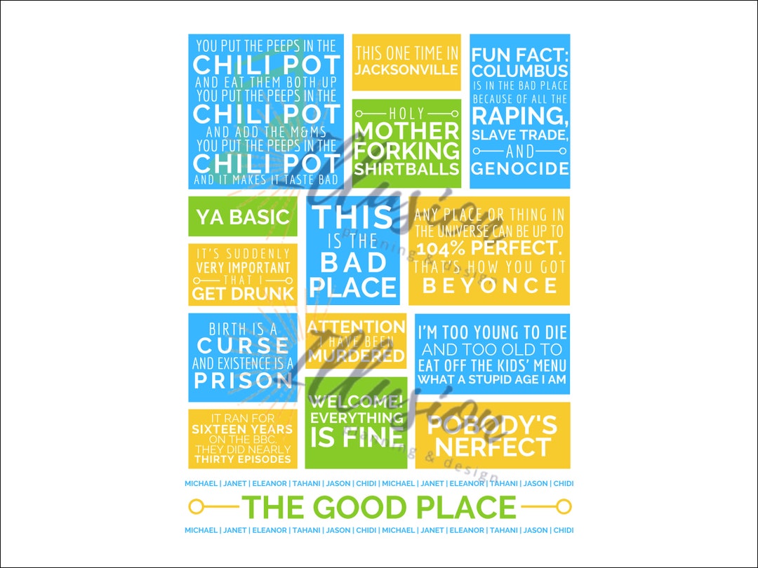 The Good Place Quotes Wall Art / DESCARGA DIGITAL / Arte Digital ...