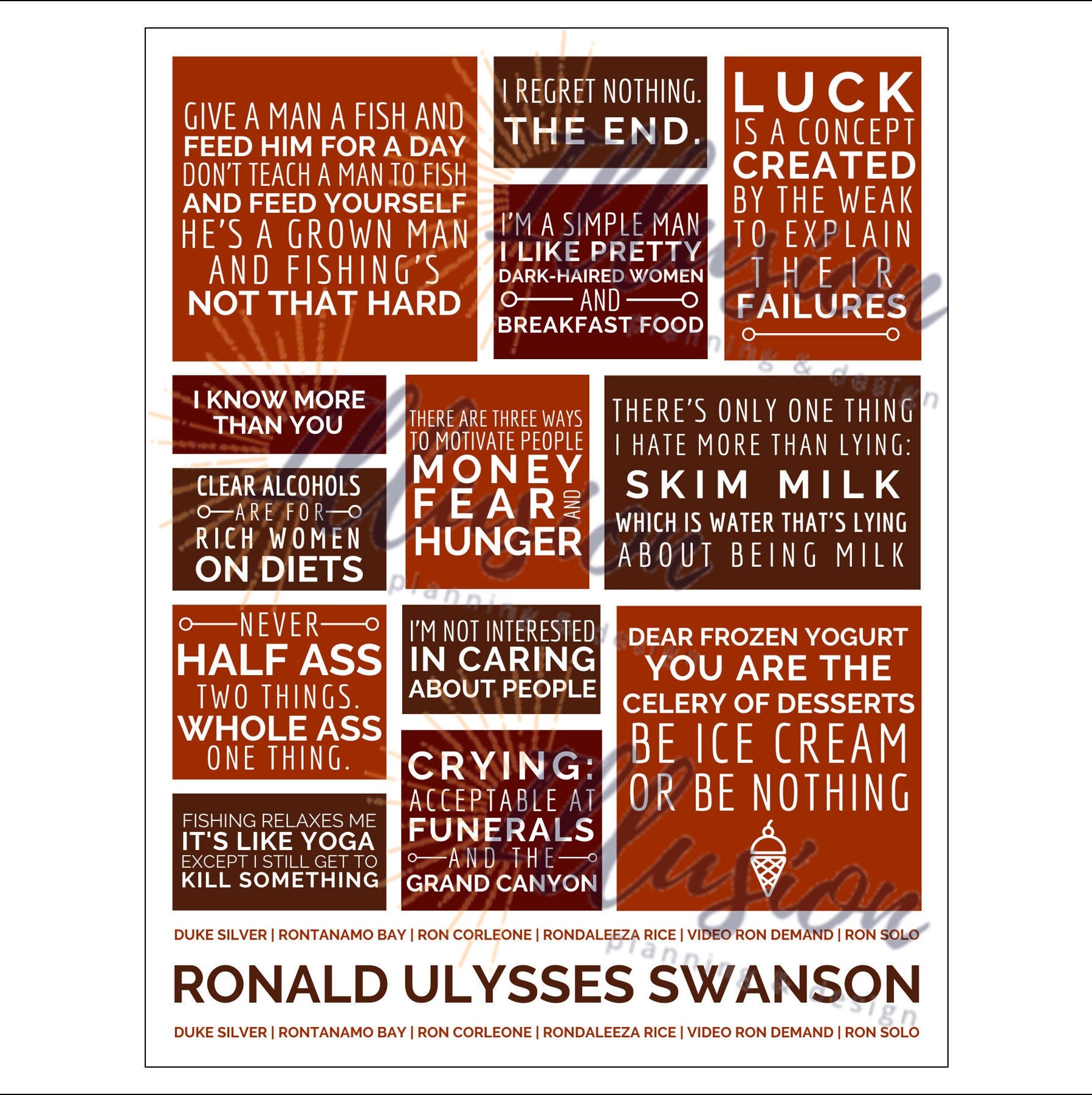 Ron Swanson Quotes | DIGITAL DOWNLOAD | Parks & Recreation | Digital ...