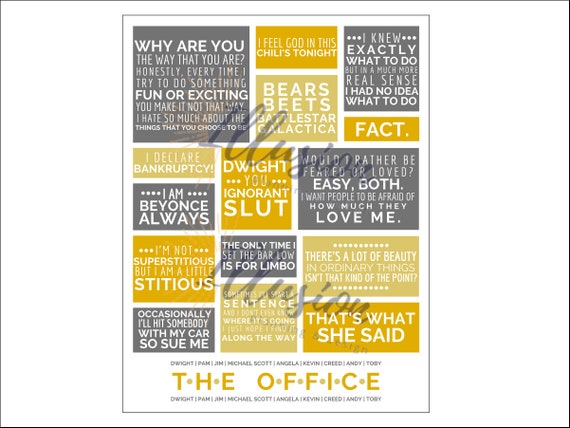 The Office Quotes Wall Art DIGITAL DOWNLOAD Digital Art | Etsy