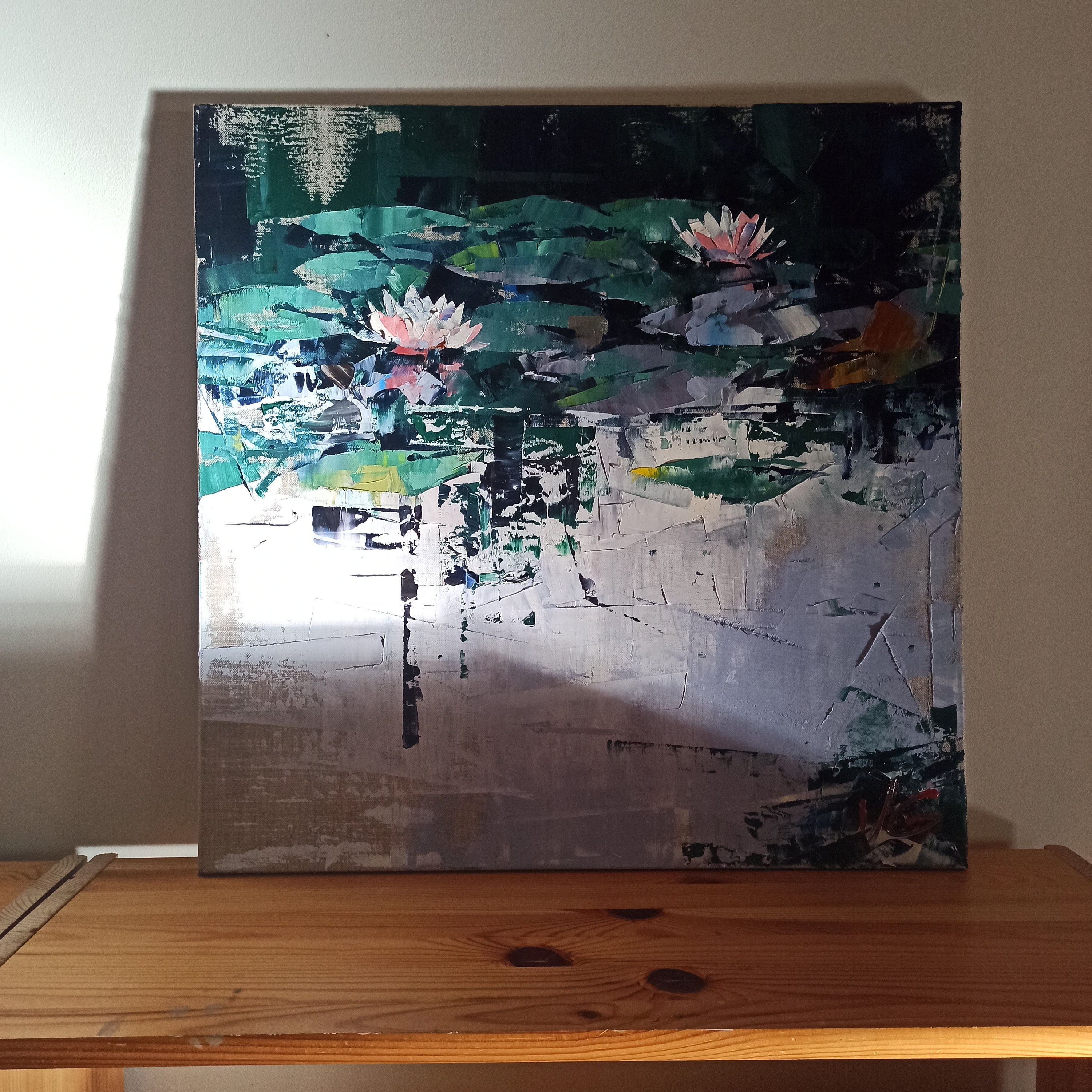 Original Ukrainian Oil Painting on Canvas Series Landscape WATER LILIES ...