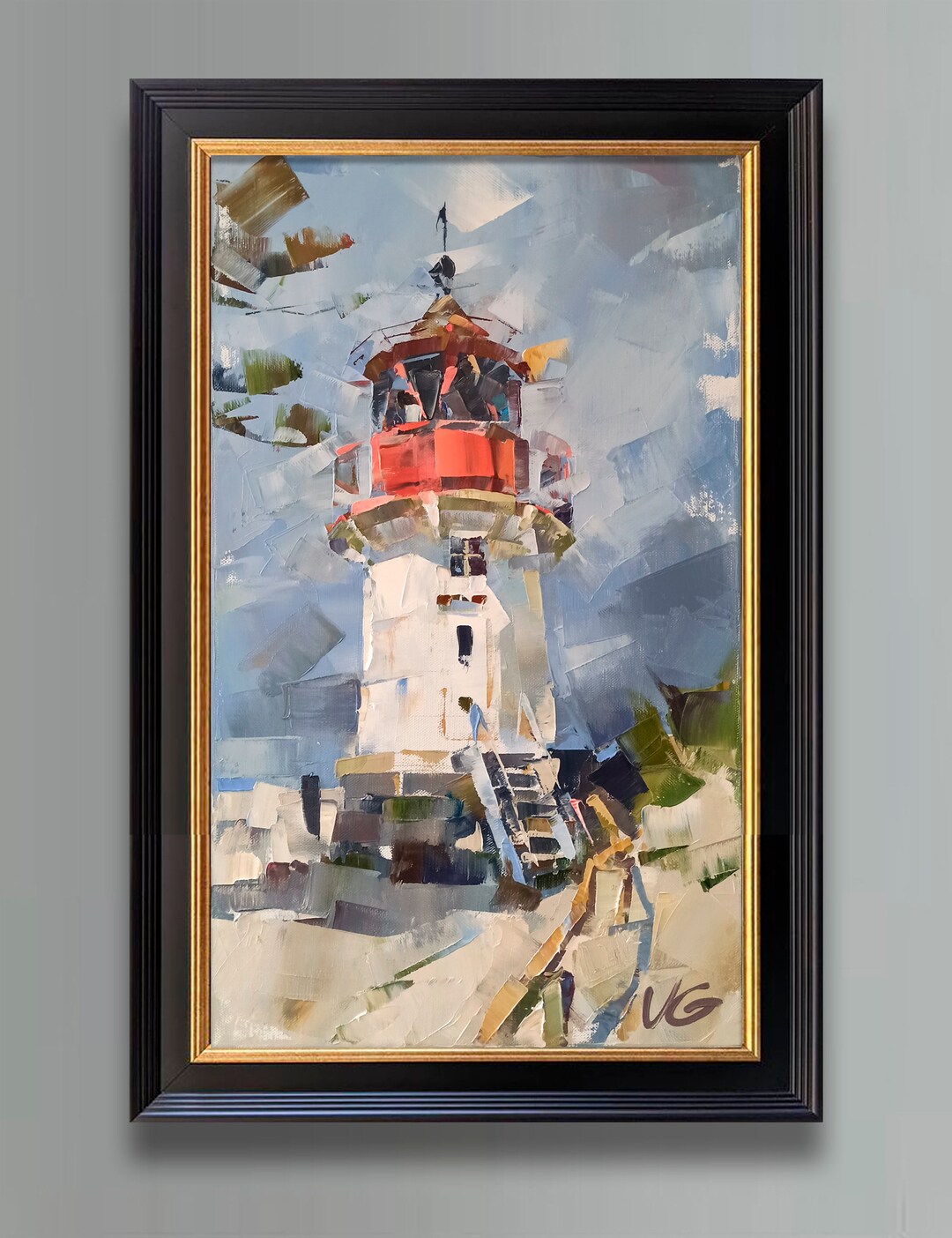 Original Oil Painting on Canvas Landscape LIGHTHOUSE Hellen on ...